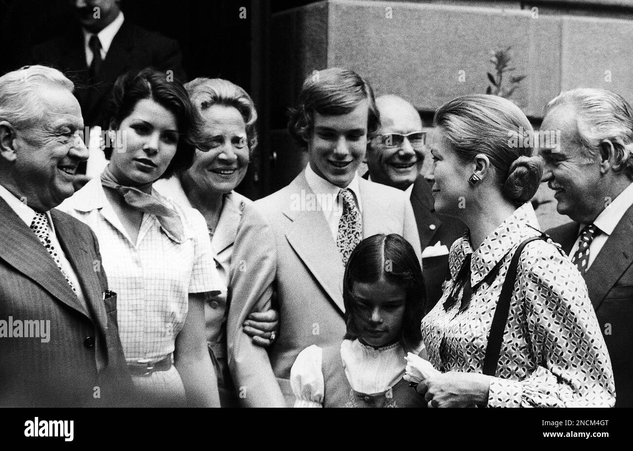 The Monegasque Royal family, from right to left: Prince Rainier II of ...