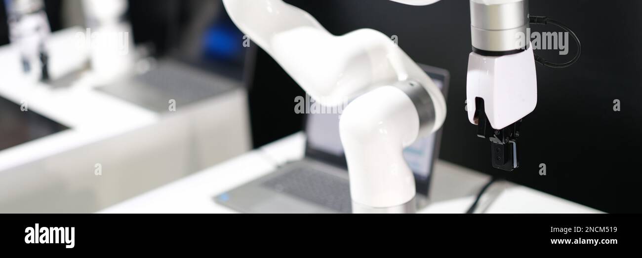 Closeup of robot to work in industrial factory and automated production ...