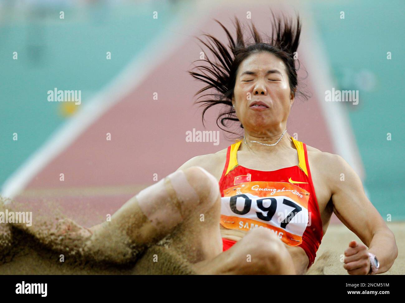 China's Chen Yaling competes in the women's long jump event, at the ...