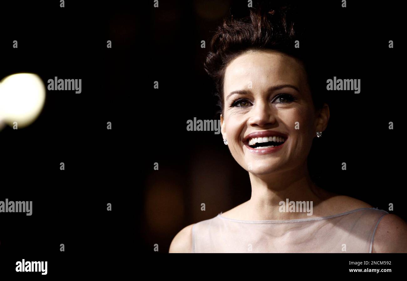 Cast member Carla Gugino arrives at the premiere of "Faster" in Los ...
