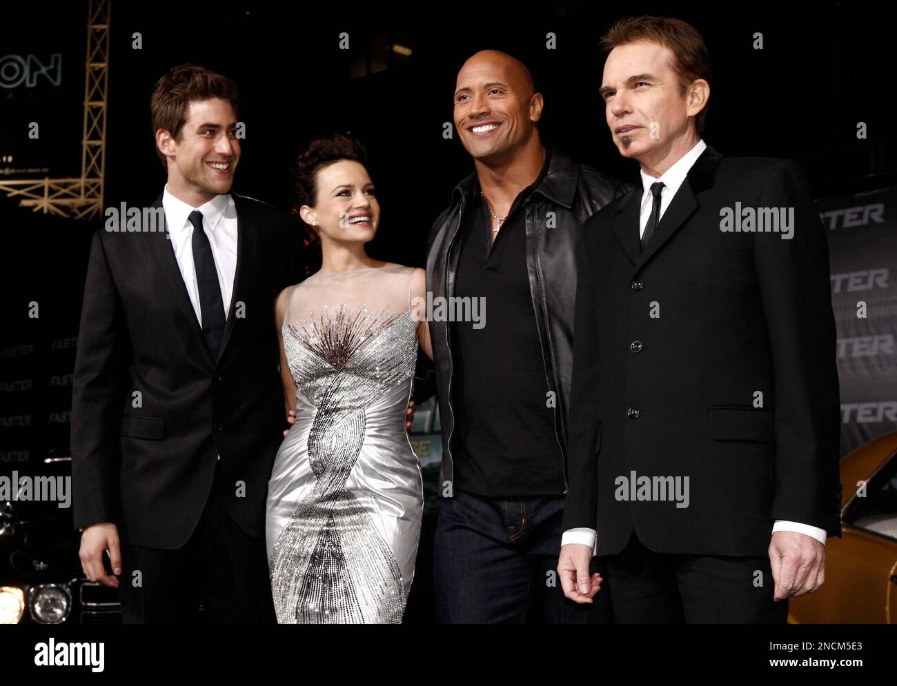 From left, cast members Oliver Jackson-Cohen, Carla Gugino, Dwayne ...
