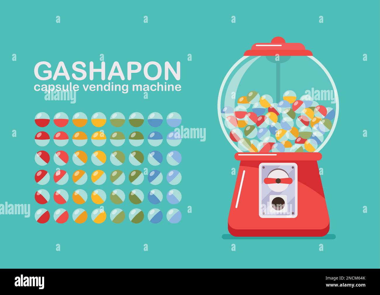 Toy Vending Machine Gumball Machine Gacha Gacha Toy Capsule Vector Illustration Stock Vector