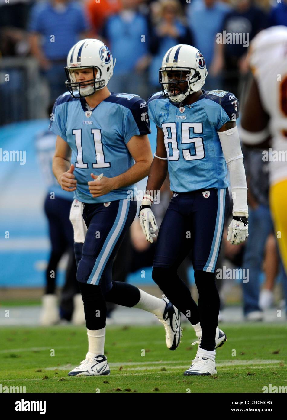Tennessee Titans quarterback Rusty Smith (11) and wide receiver Nate ...