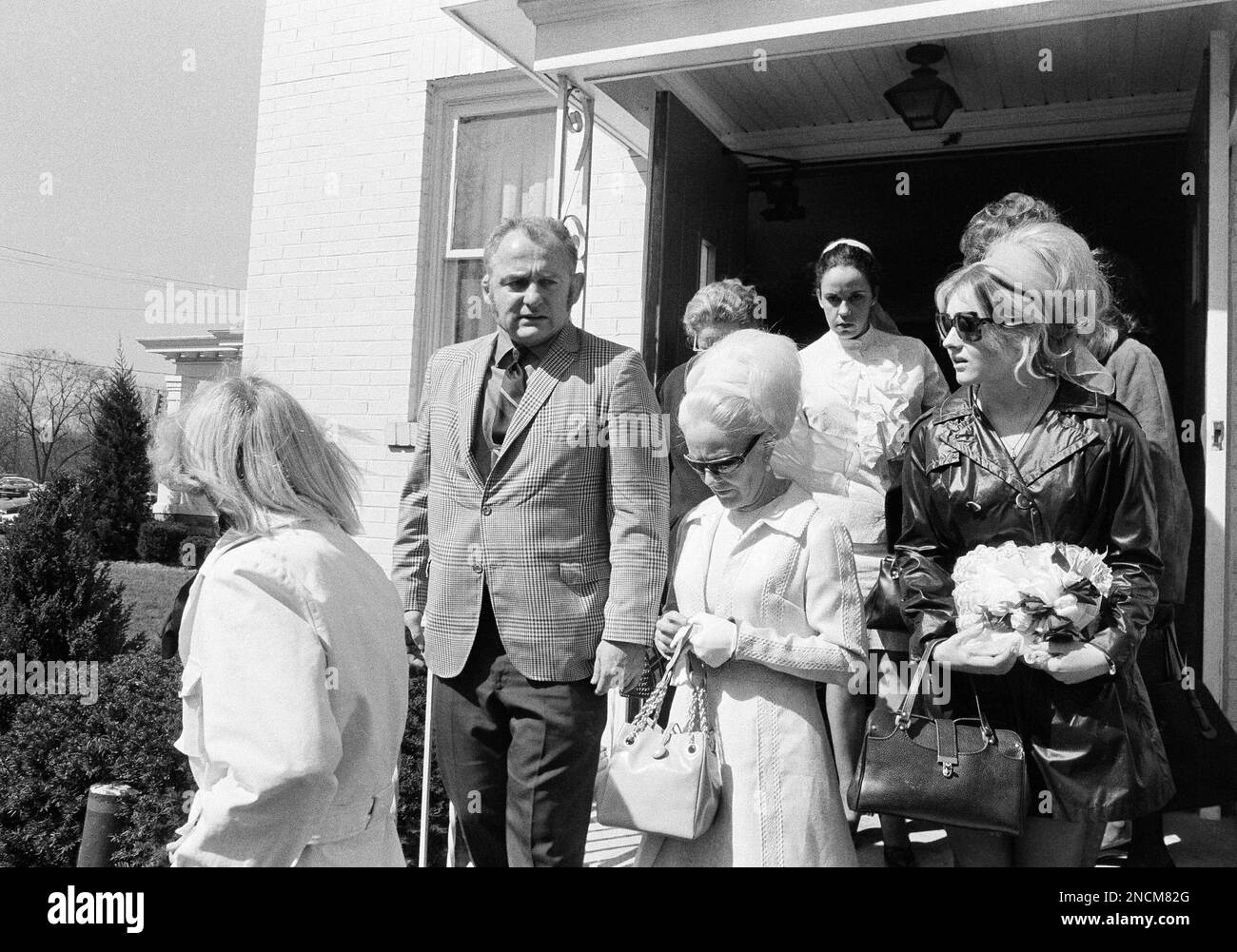 The widow of Dr. Sam Sheppard leaves a Columbus, Ohio funeral home on ...