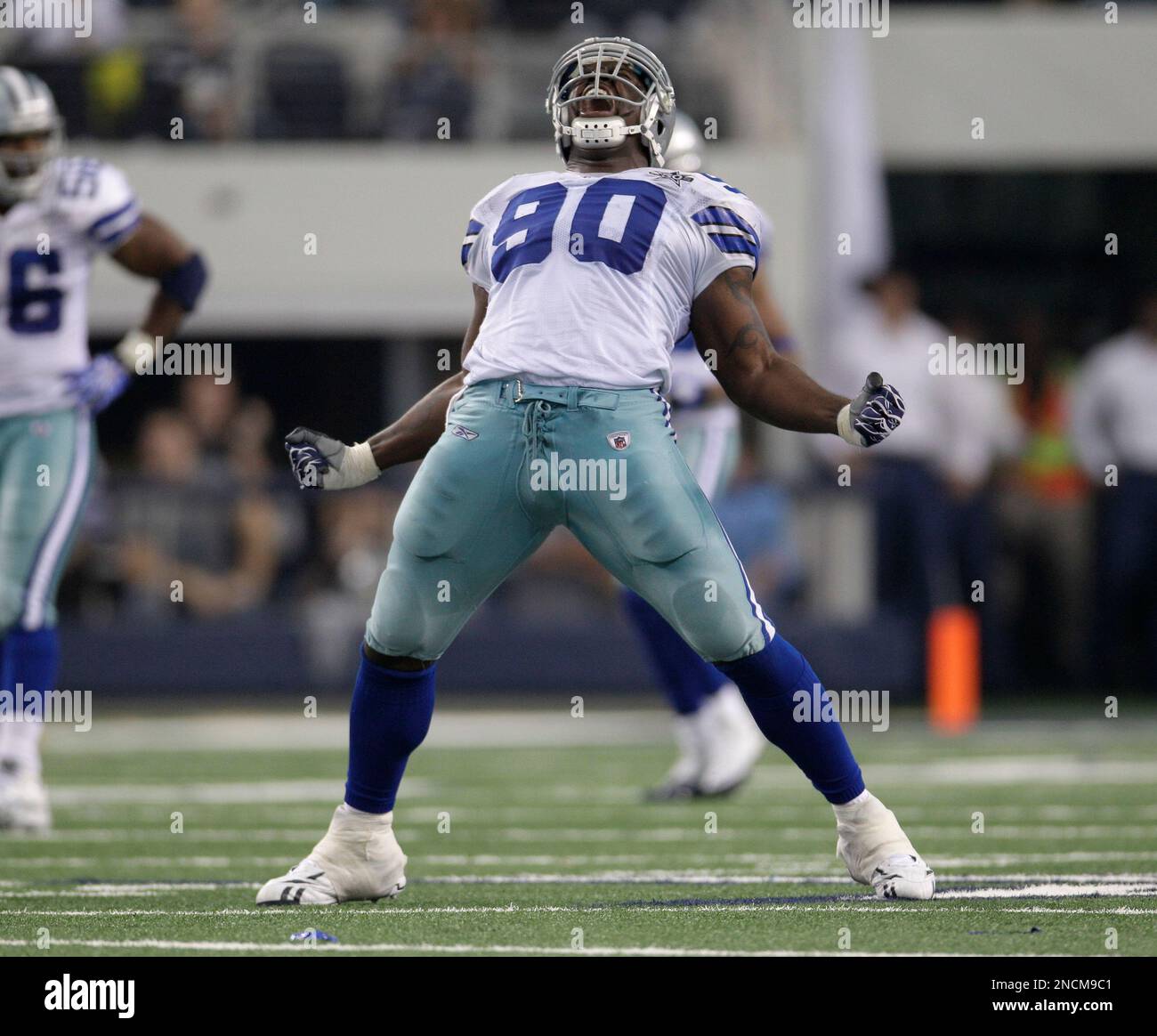 Dallas Cowboys defensive tackle Jay Ratliff (90) celebrates during an ...