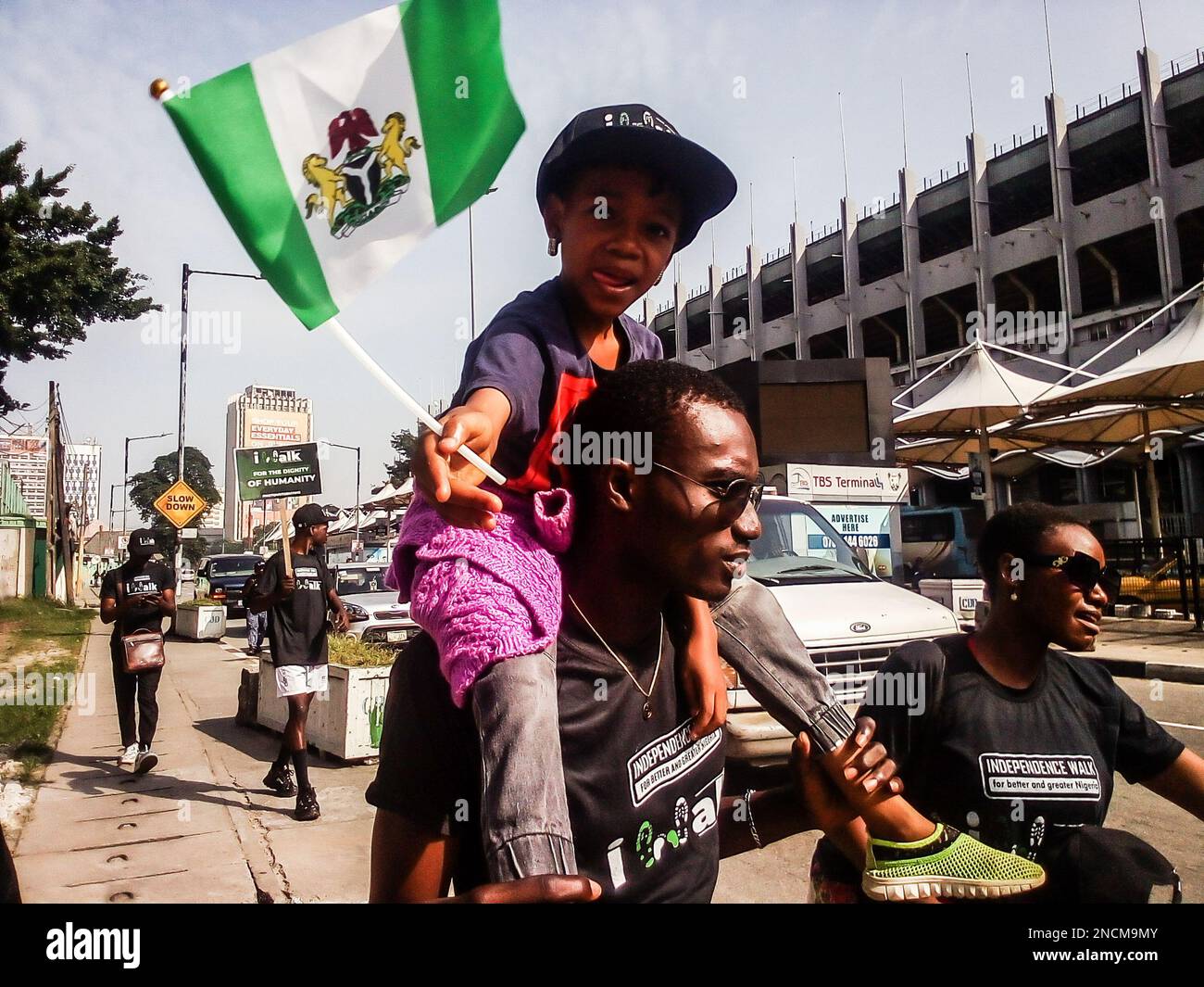 Participants during the Independence Walk from Tafawa Balewa Square ...