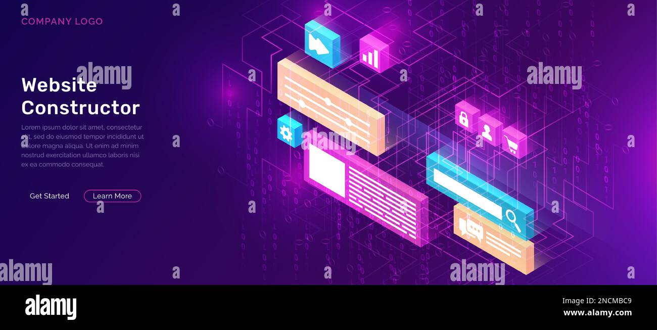 Website constructor isometric concept vector illustration. Software ...