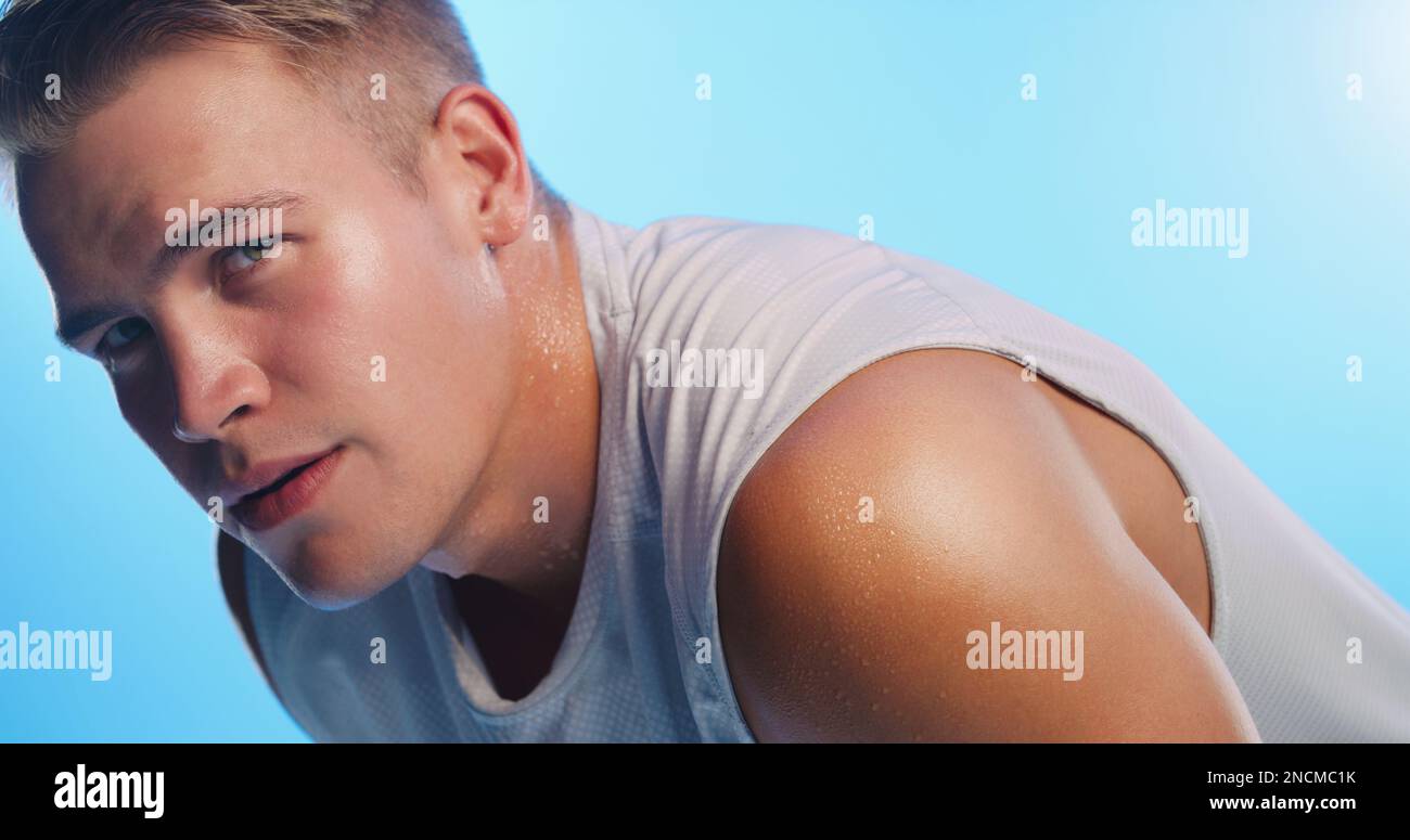 Now thats what I call a workout. Studio portrait of a handsome young ...