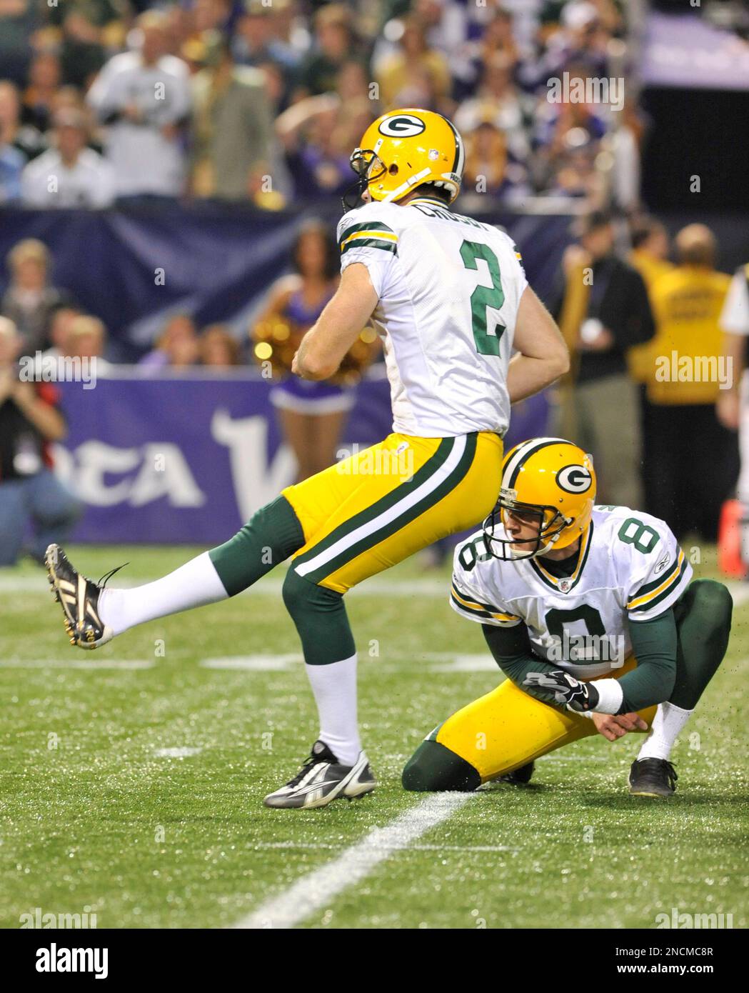 Green Bay Packers' Tim Masthay (8) and Mason Crosby during an NFL ...