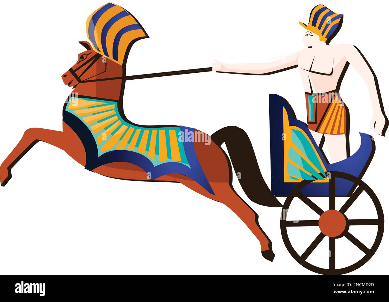 Ancient Egypt wall art or mural element cartoon vector. Monumental painting with Egyptian ...