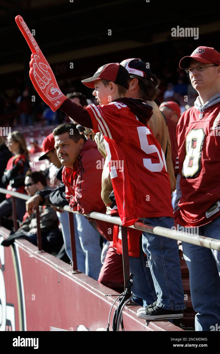 Fans prepare for an NFL football game in San Francisco, Sunday, Nov. 21 ...