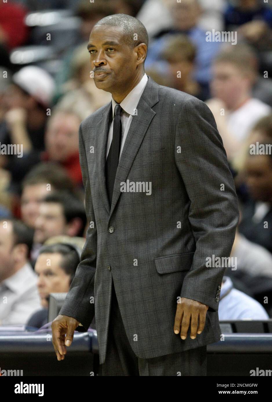 Atlanta Hawks head coach Larry Drew looks on during an NBA basketball ...
