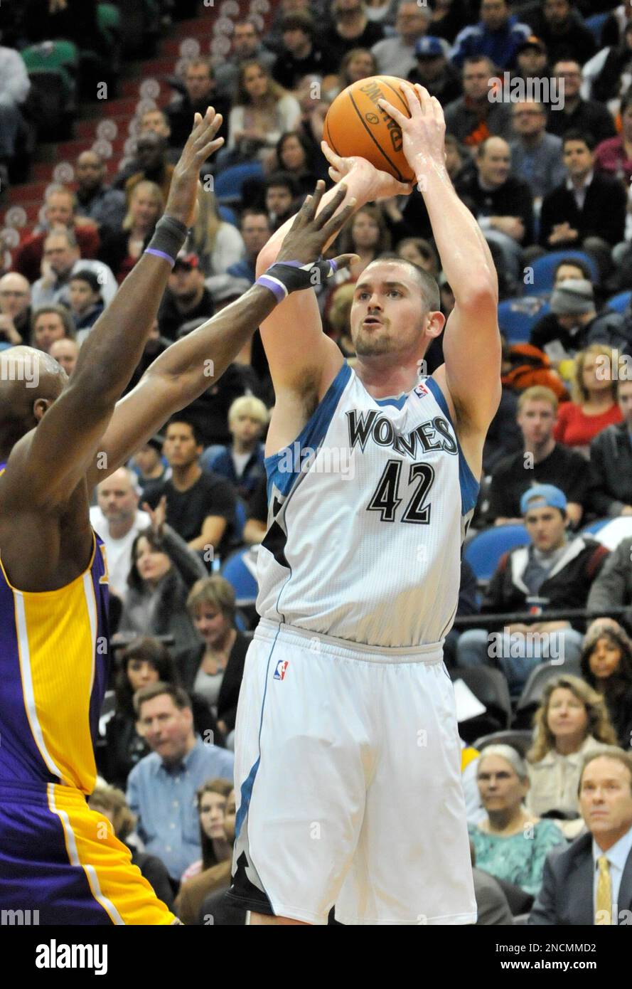 Minnesota Timberwolves' Kevin Love during the first half of an NBA ...