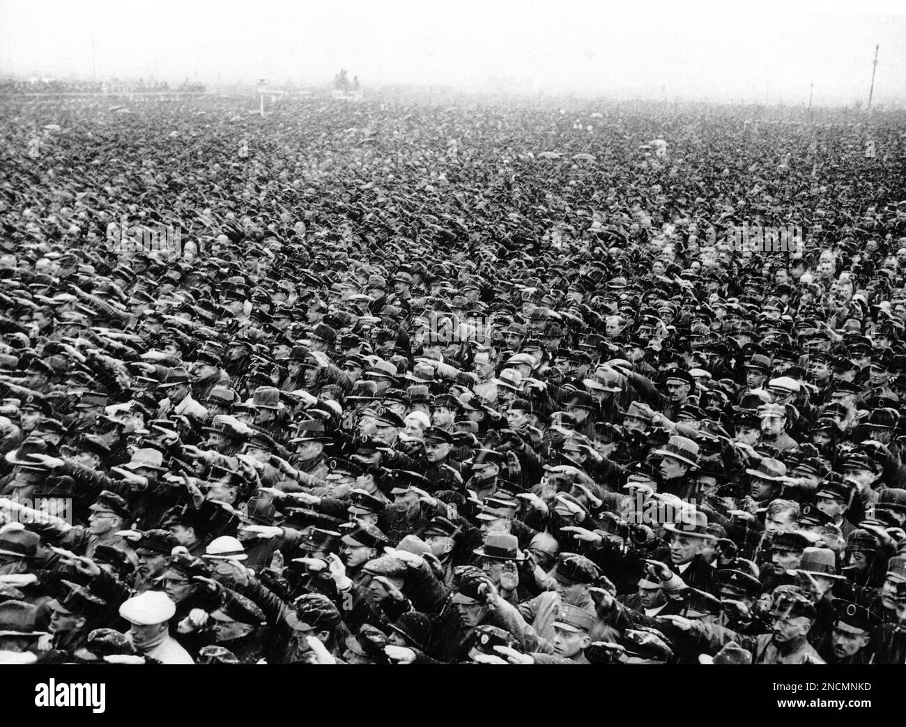 The personal guard of German Chancellor Adolf Hitler stand at attention ...