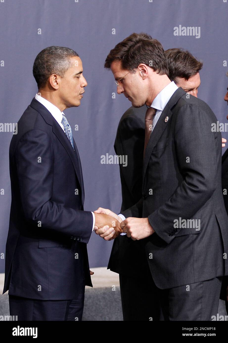 U.S. President Barack Obama chats to Dutch Prime Minister Mark Rutte at ...