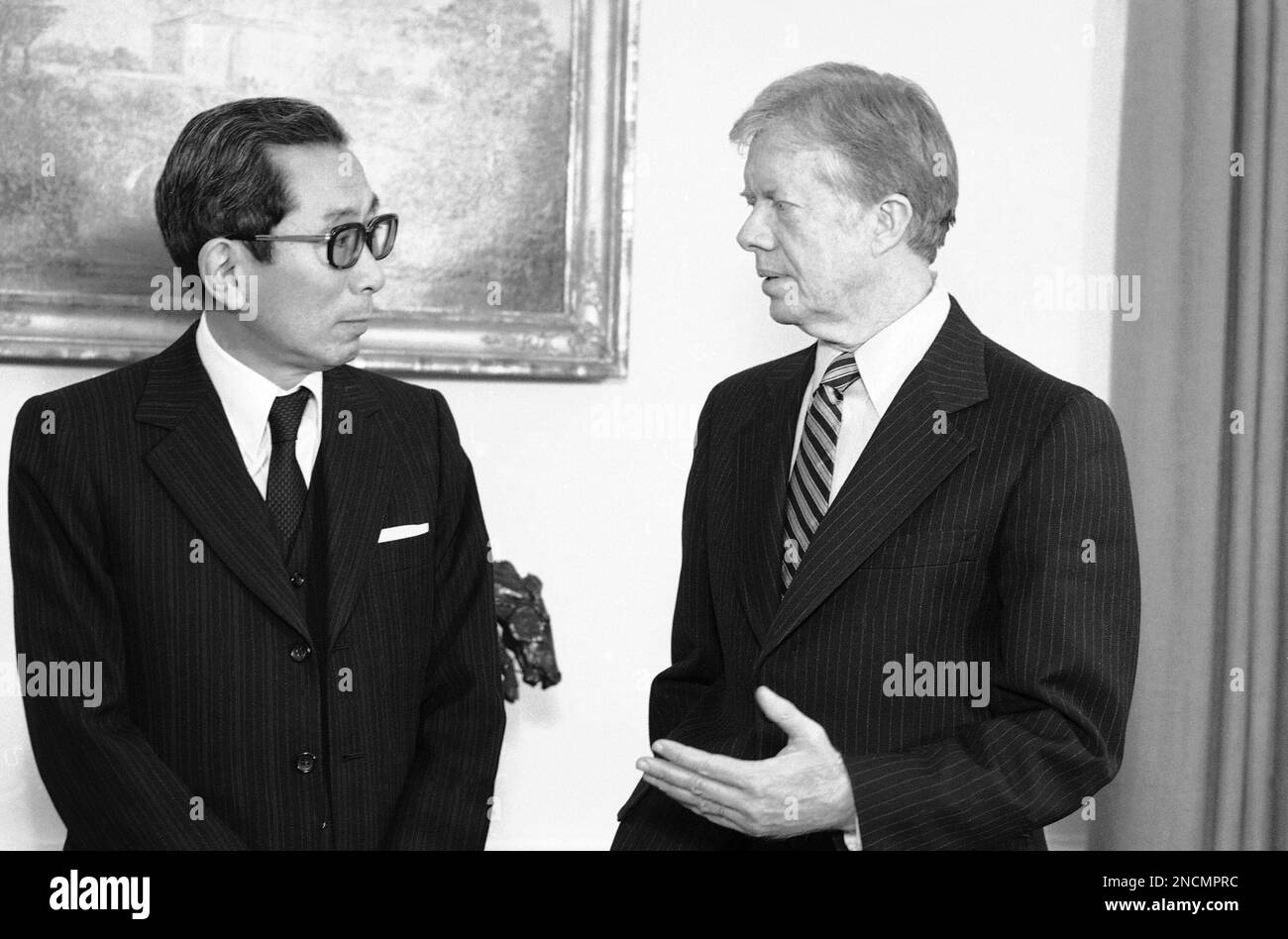 President Jimmy Carter meets with Japanese Ambassador Fumihiko Togo in ...