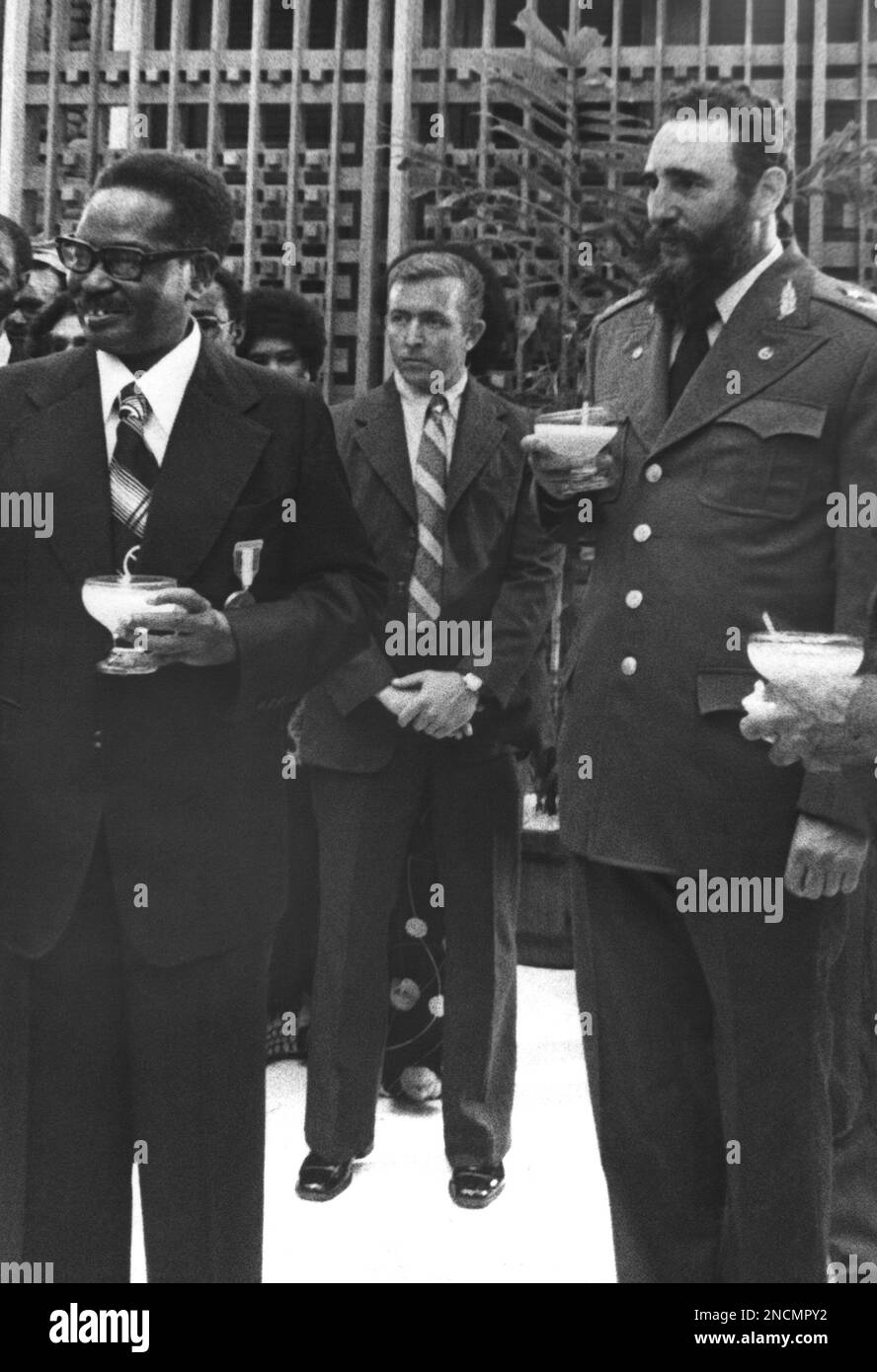 Angolan MPLA President Agostinho Neto holds a reception in honor of ...