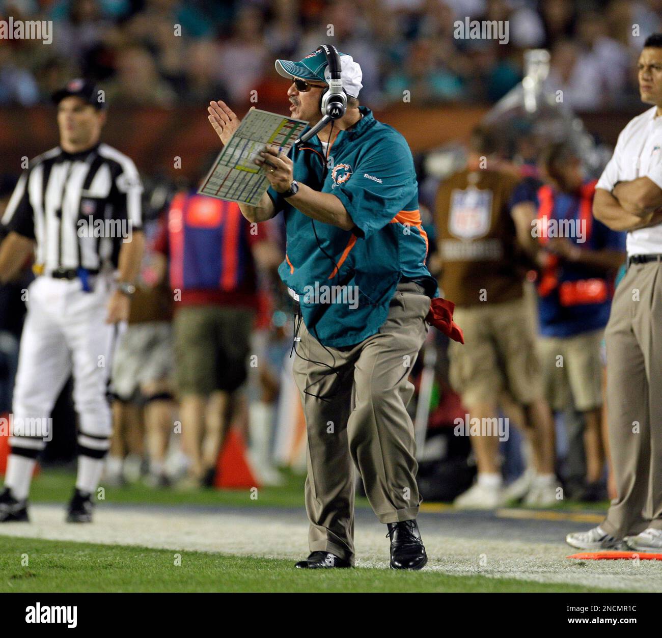 Miami Dolphins coach Tony Sparano during a NFL football game in Miami ...