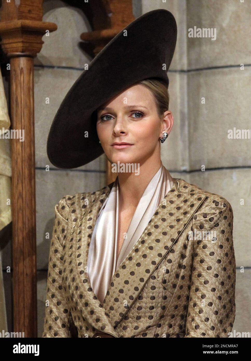 South Africa's Charlene Wittstock attends a mass in the Cathedral of ...