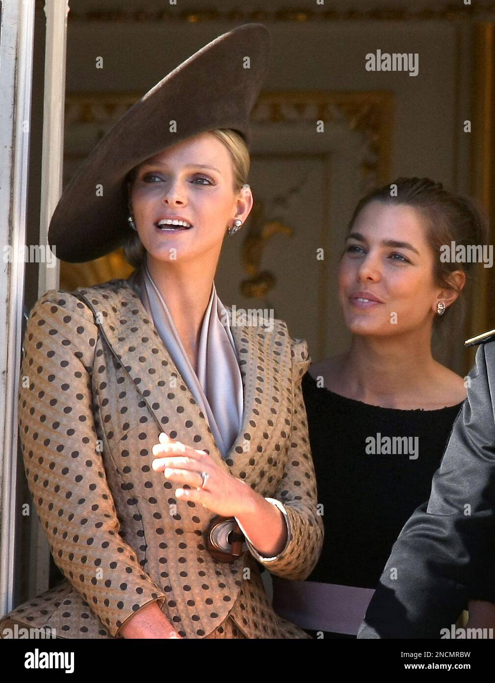Prince Albert II of Monaco's fiancee Charlene Wittstock, left, and ...