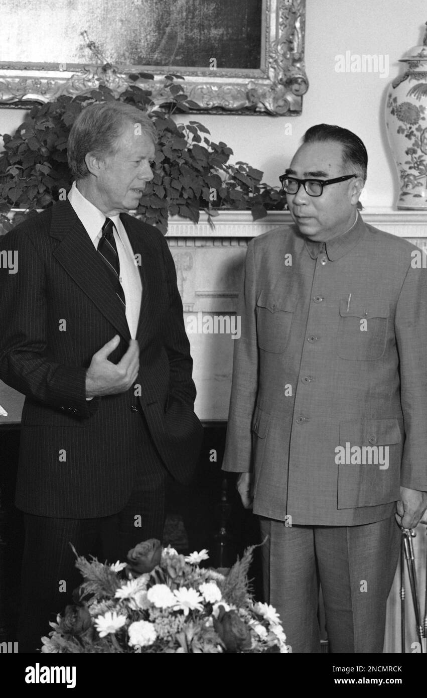 President Jimmy Carter meets with the head of China’s liaison office ...