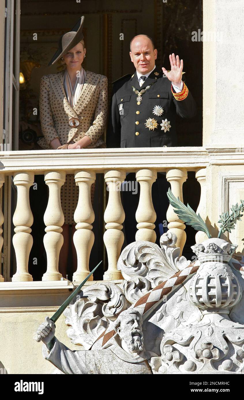 Prince Albert II of Monaco and his fiancee Charlene Wittstock attend ...