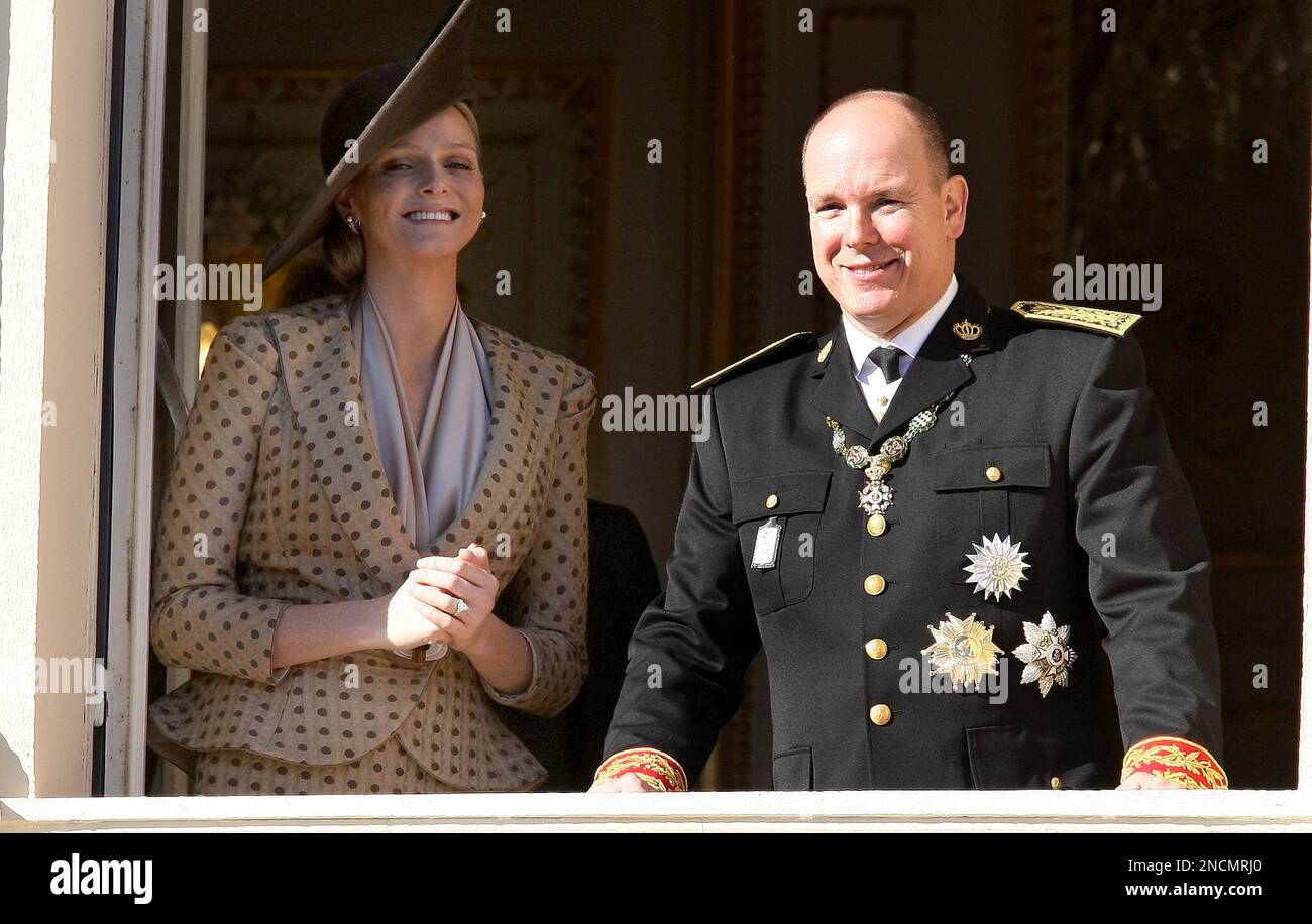 Prince Albert II of Monaco and his fiancee Charlene Wittstock attend ...
