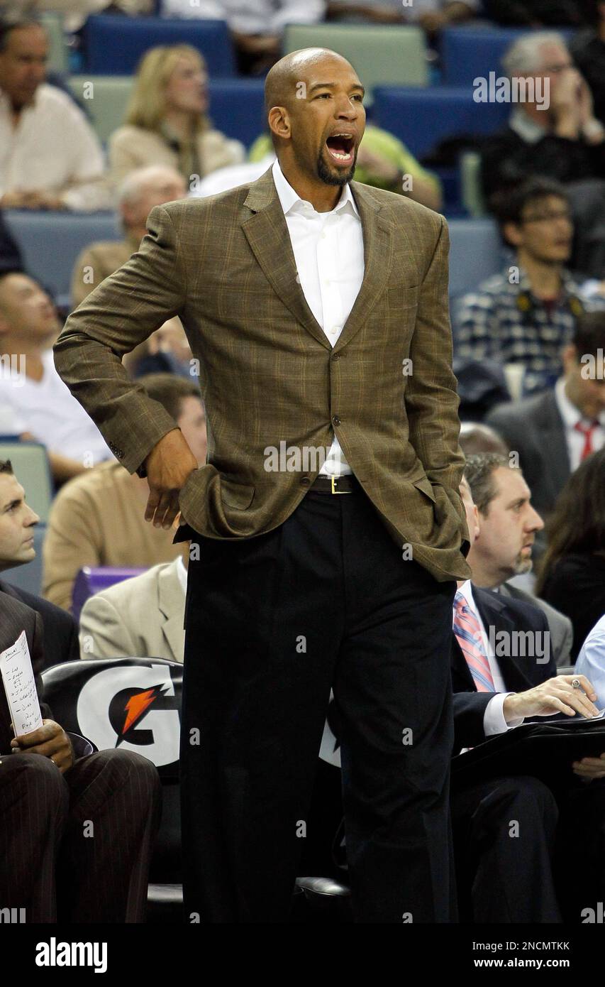 New Orleans Hornets head coach Monty Williams directs his players in ...