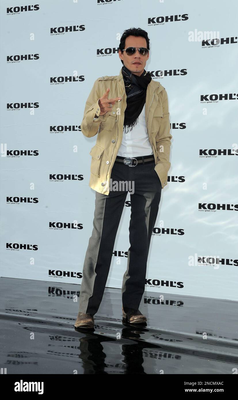 Marc Anthony poses for pictures at the announcement of his new clothing ...