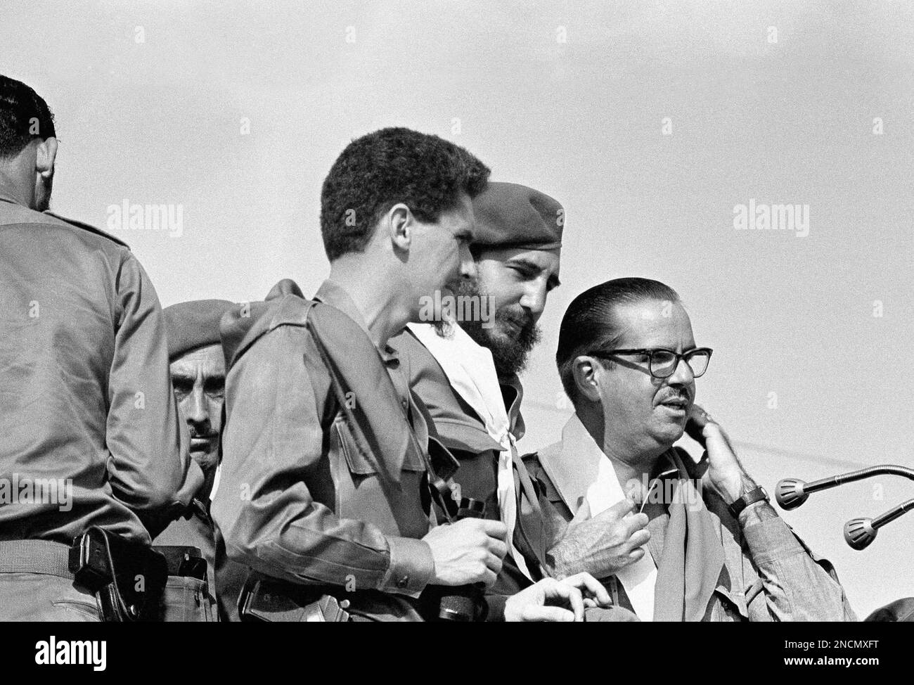 Three of Cuba’s top government leaders, left to right are: Commander ...