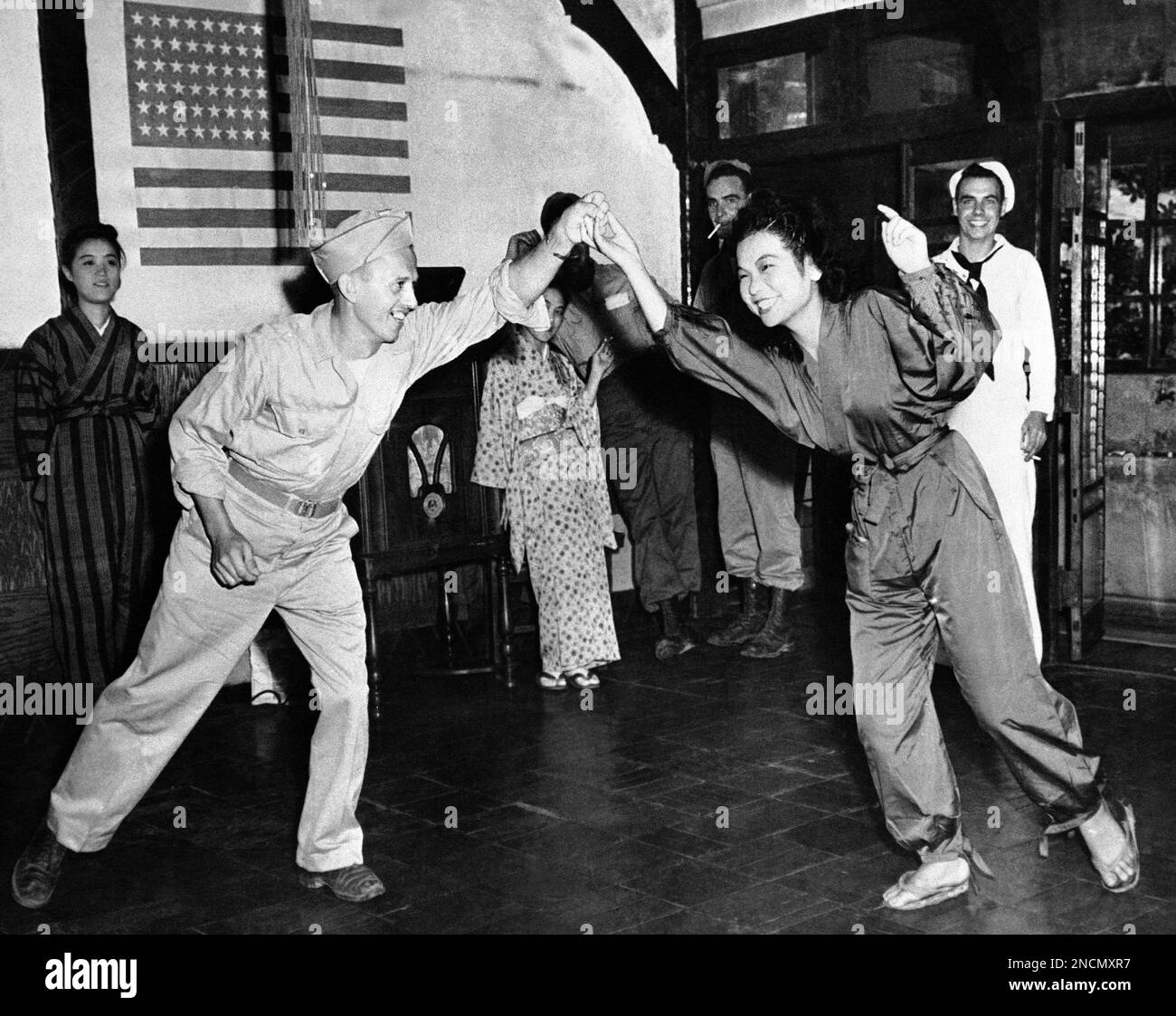 U,S. Corporal Stanley Suski, left, and Miss Tamako, a Geisha girl ...