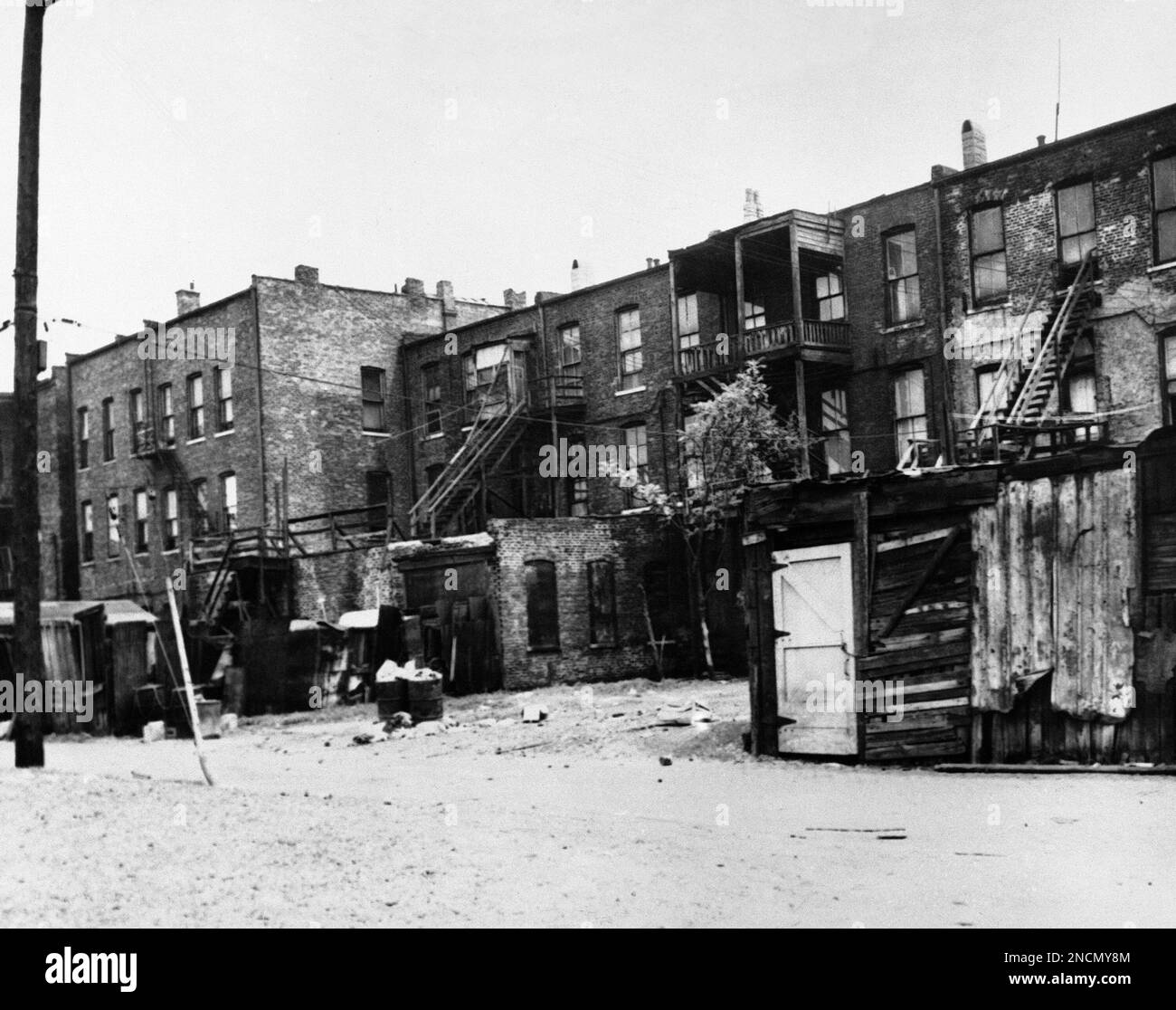 View of west side slum area of Chicago, Illinois, United States, in ...