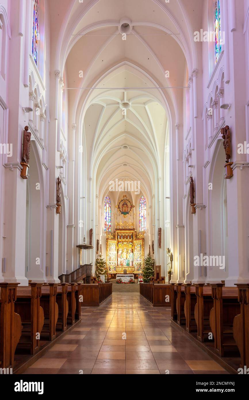 Interier of The Archcathedral Basilica of the Holy Family is a neo ...