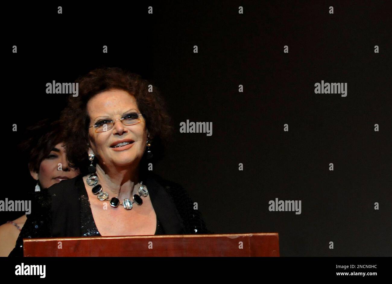 Italian actress Claudia Cardinale speaks to the audience during a ...