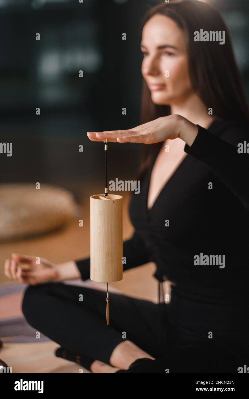 Woman sing mantra hi-res stock photography and images - Alamy