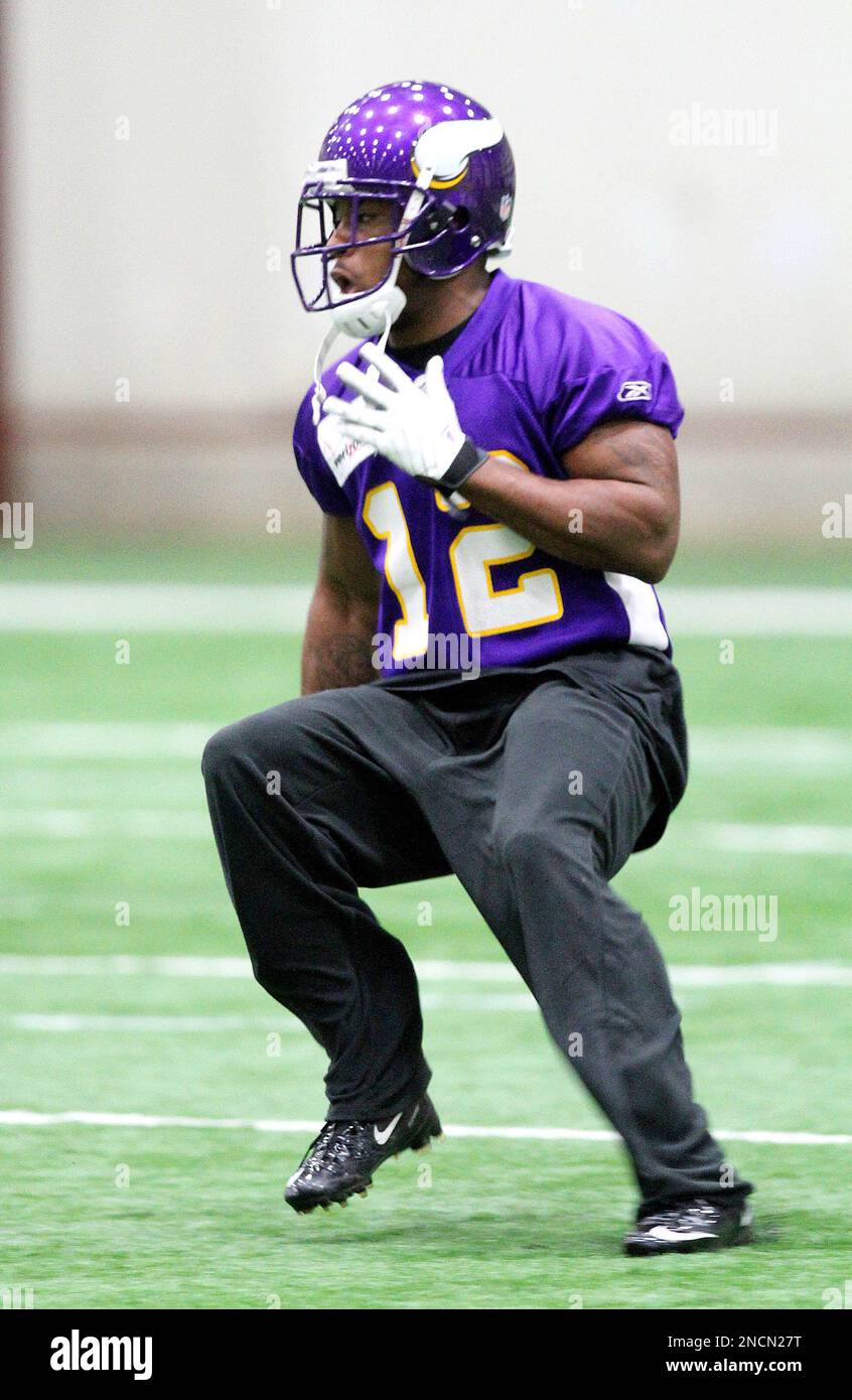 Minnesota Vikings wide receiver Percy Harvin runs a pattern during NFL ...