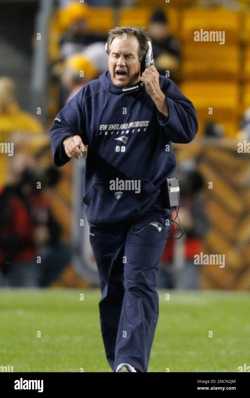 New England Patriots head coach Bill Belichick during the NFL football ...