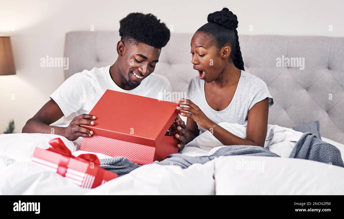 I saw this on your wishlist. a young man spoiling his girlfriend with ...