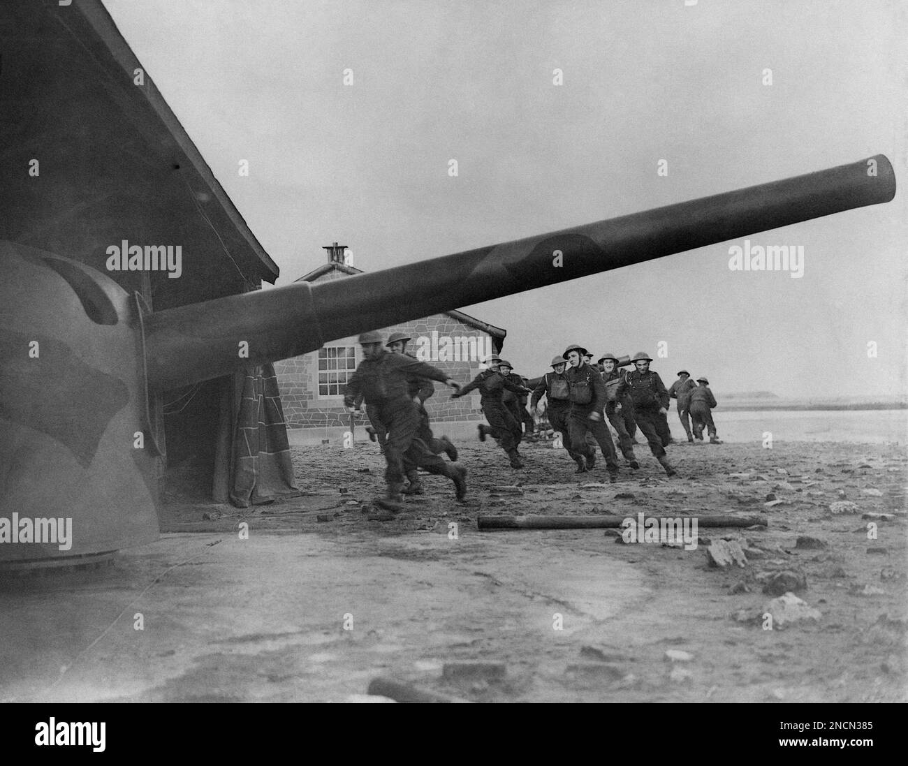 Six-inch gun practice on the east coast of Scotland. As everywhere else ...