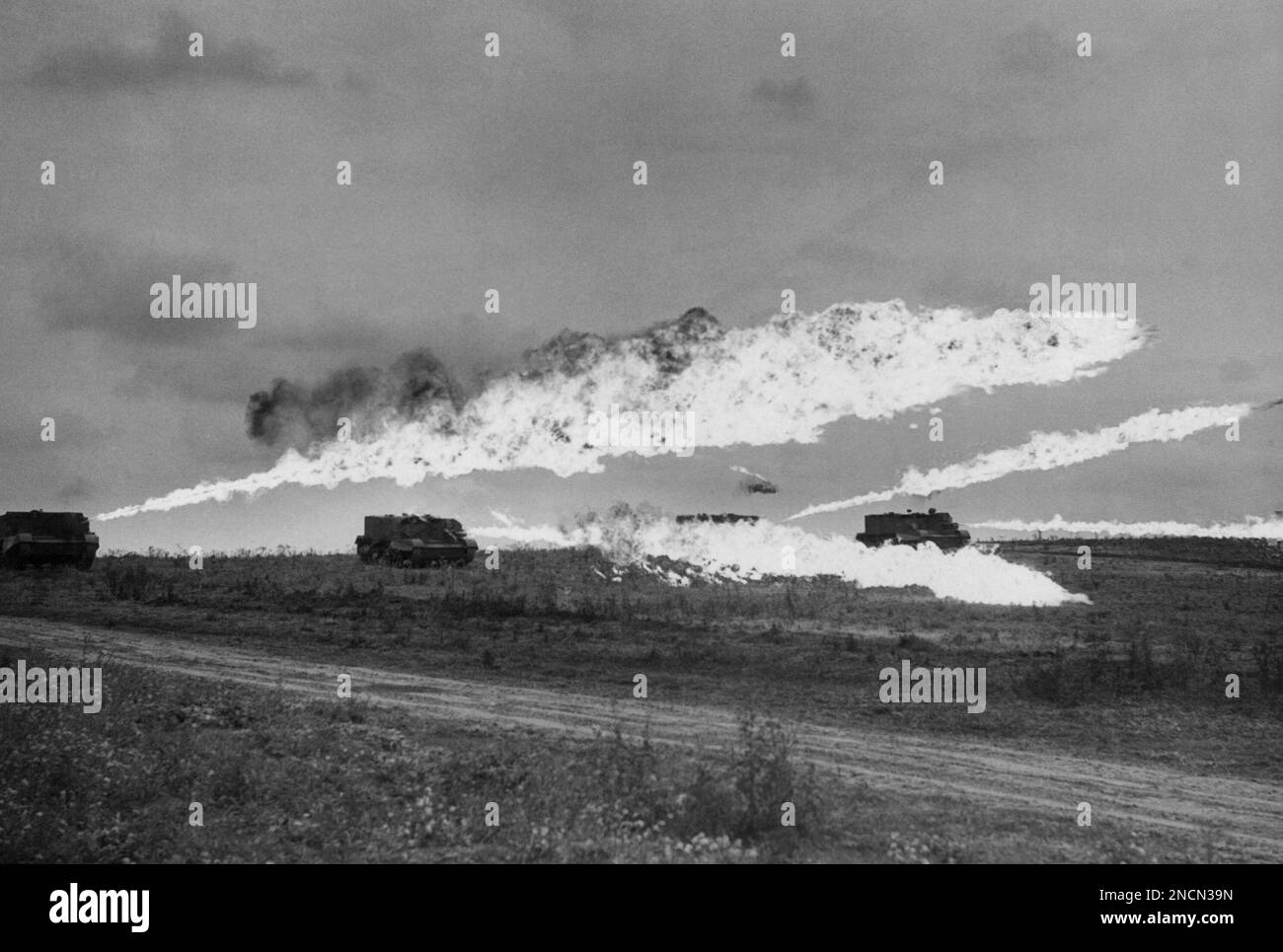 The mighty Churchill Crocodile, powerful flame throwing tanks, shoot ...