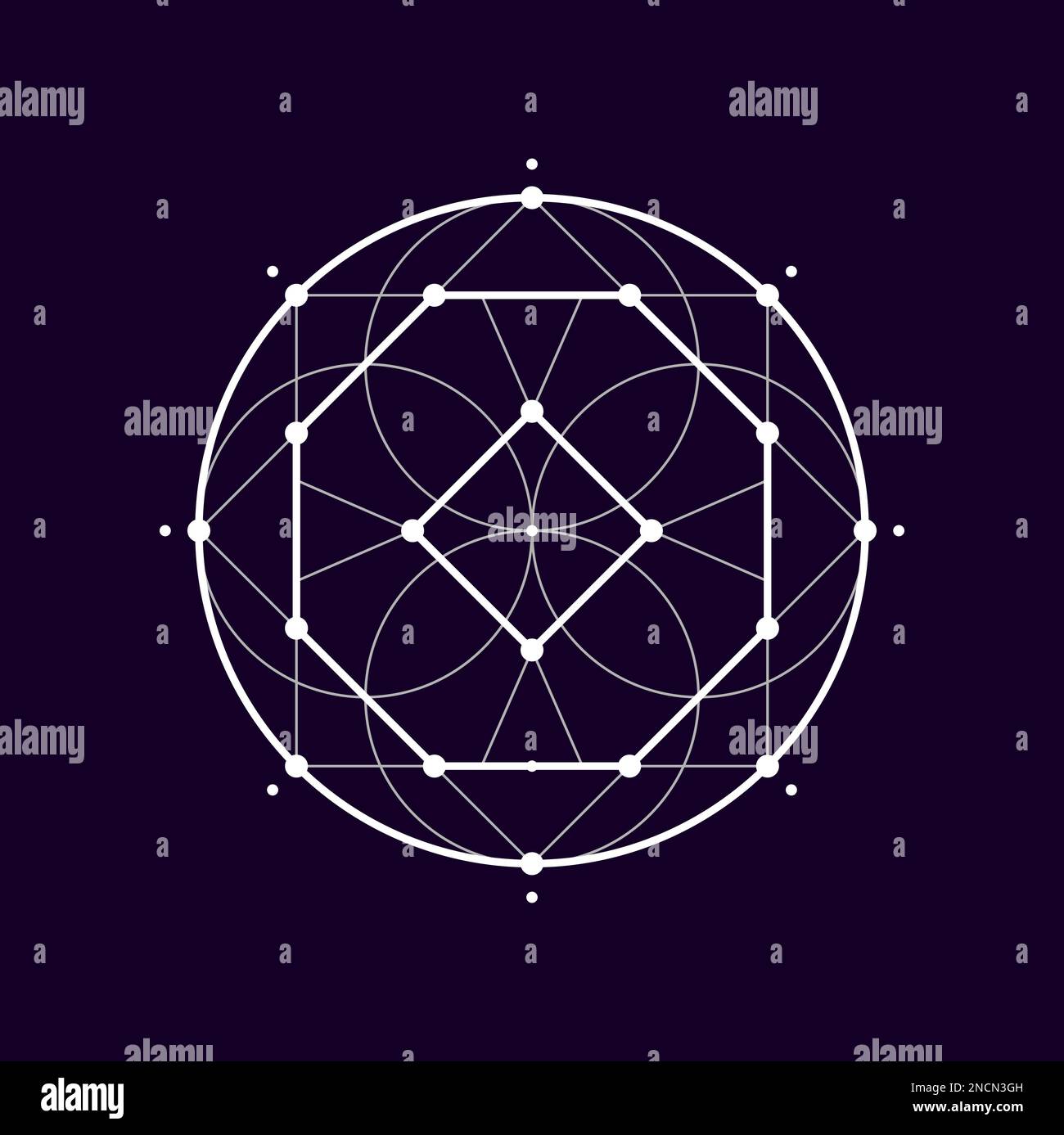 Boho sacred geometric shape, alchemy magic symbol. Vector connected ...