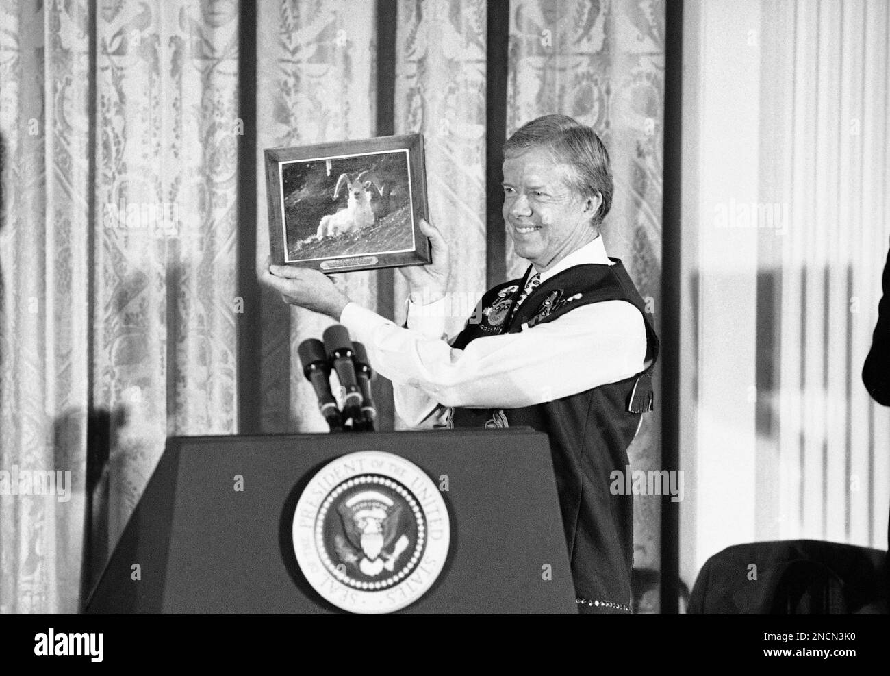 President Jimmy Carter smiles after he met with members of the Tlingit ...