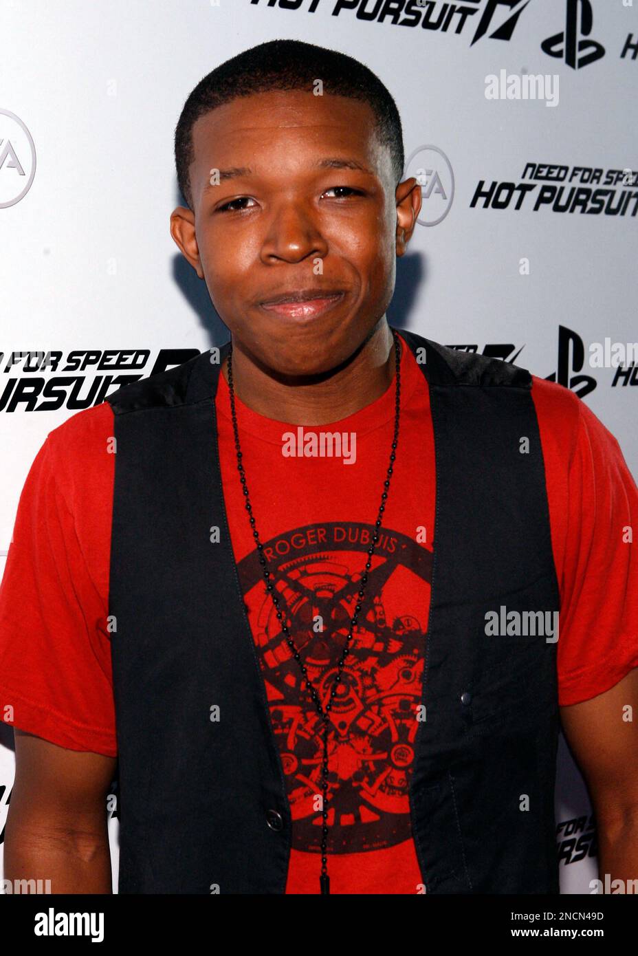 Denzel Whitaker poses on the red carpet at the Electronic Arts' "Need ...