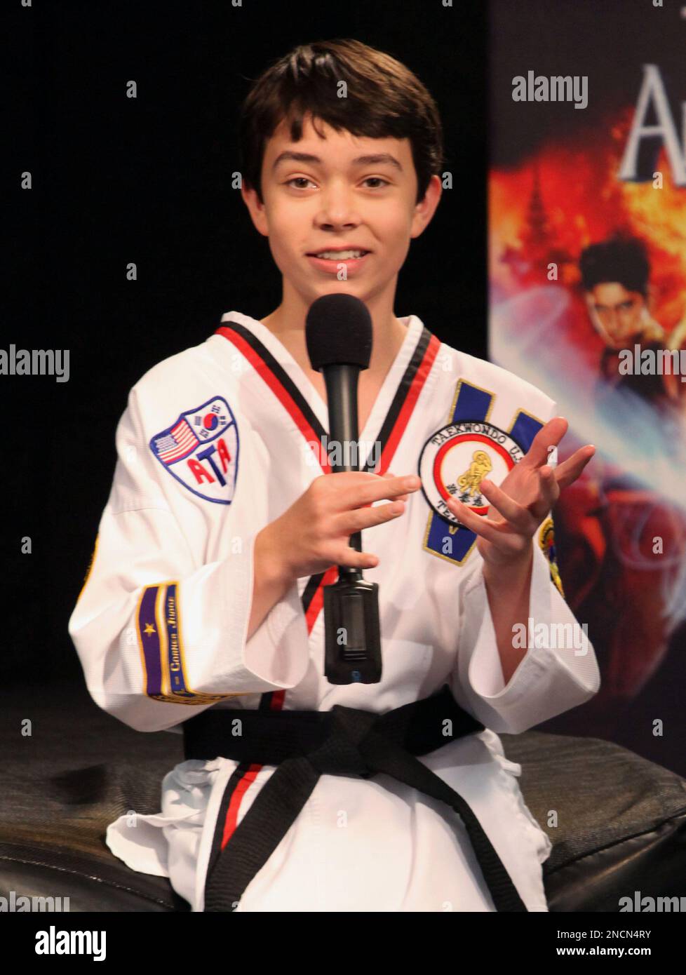 Actor Noah Ringer, star of "The Last Airbender", speaks with American ...