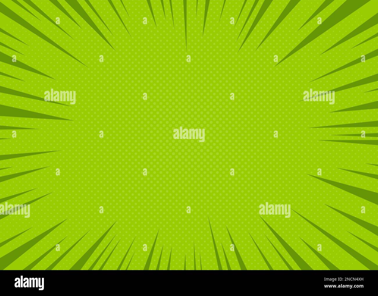 Comic retro pop art burst background. Green vintage flash halftone ...