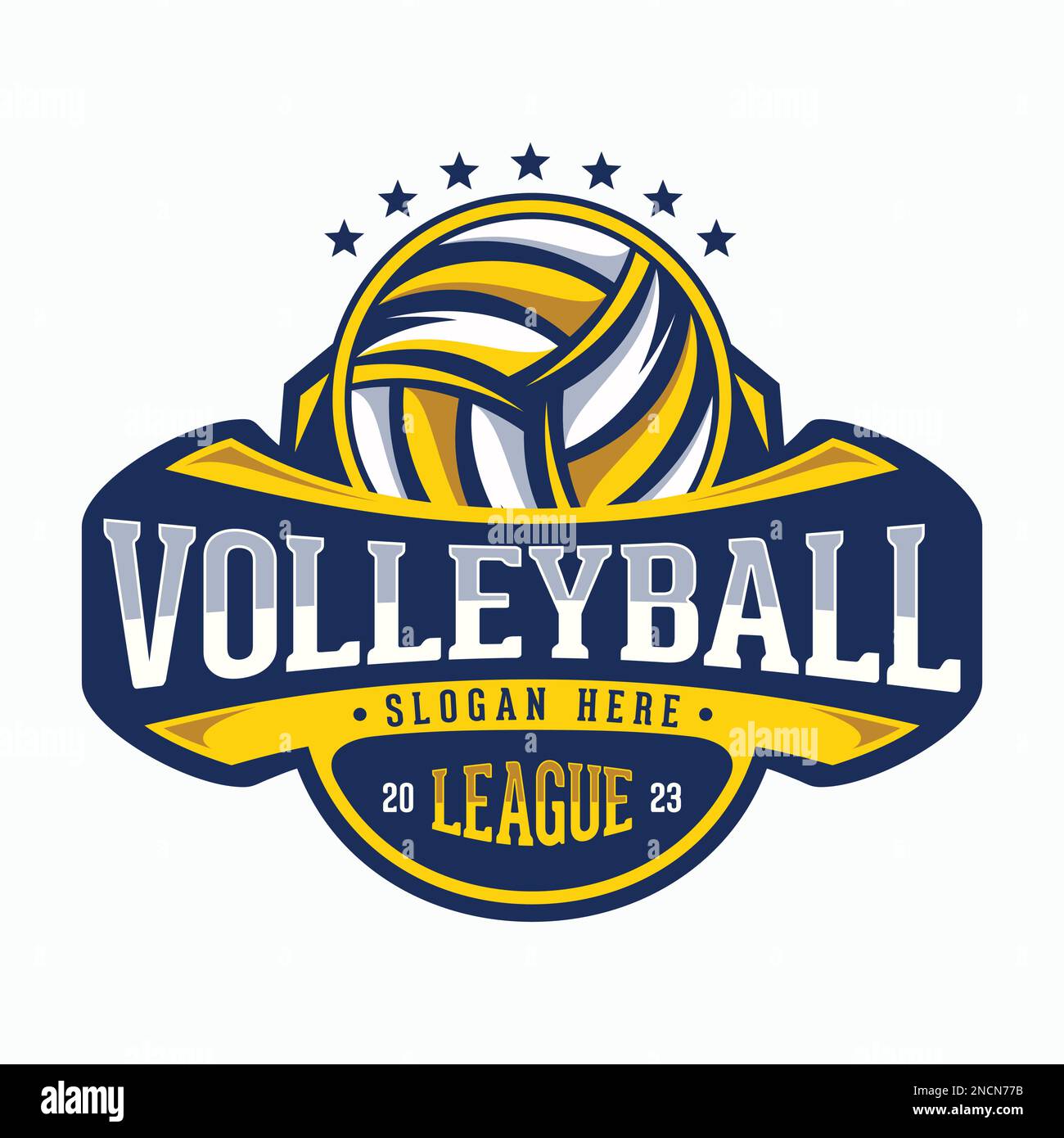 Volleyball League vector mascot logo design modern style emblem. Vector ...