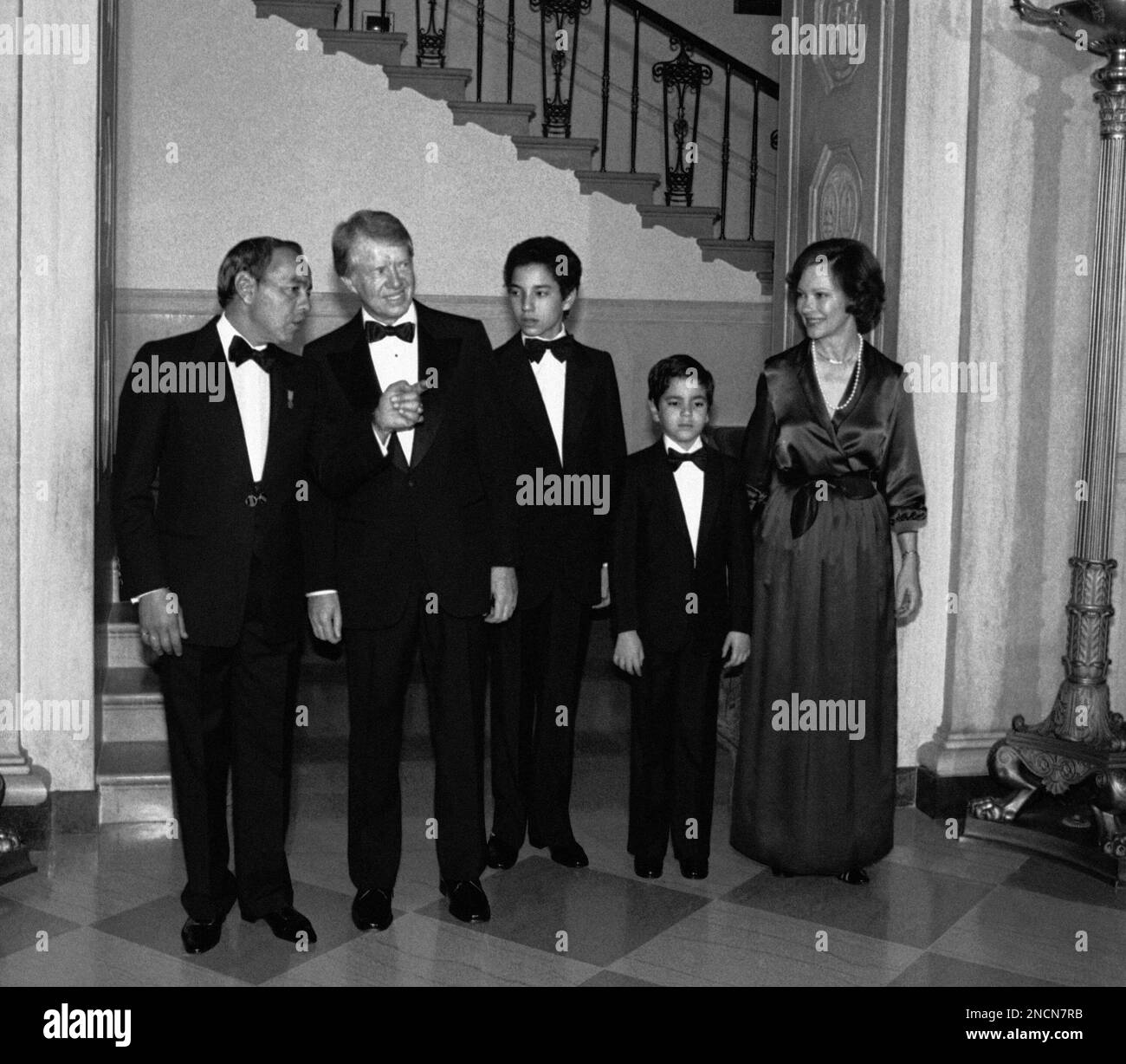 King Hassan II, left, asks a question from President Jimmy Carter prior ...