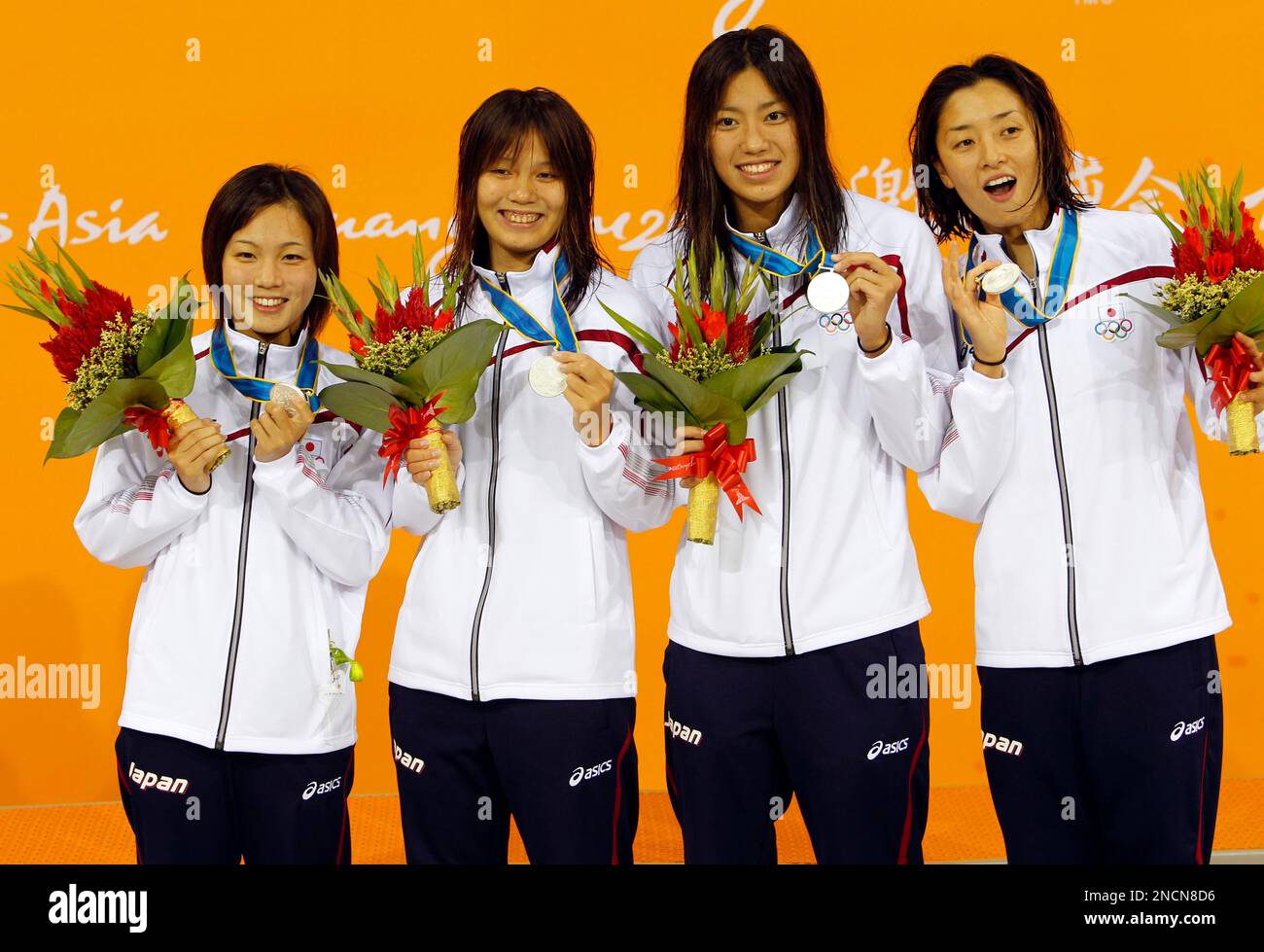 Japan team, from left, Risa Sekine, Yaoy Matsumoto, Haruka Ueda and ...