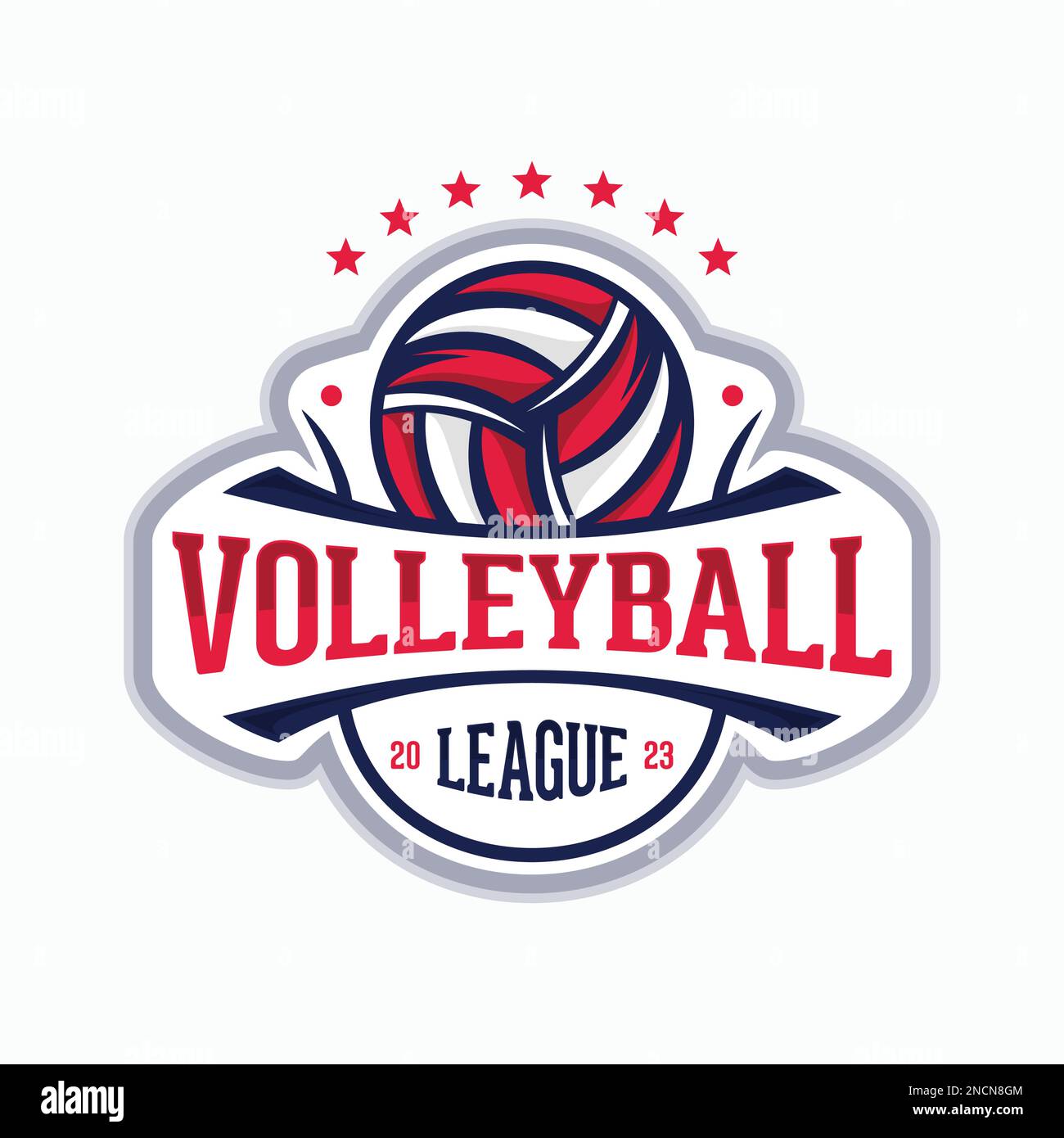 Volleyball League vector logo emblem design for sport team. Vector ...