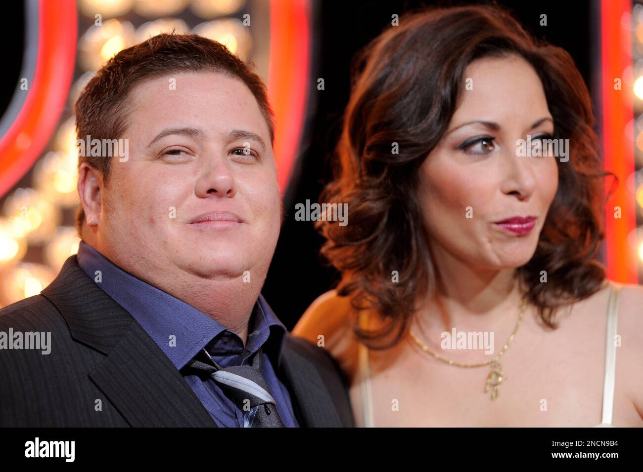 Chaz Bono, son of Cher, and his girlfriend Jennifer Elia pose together ...